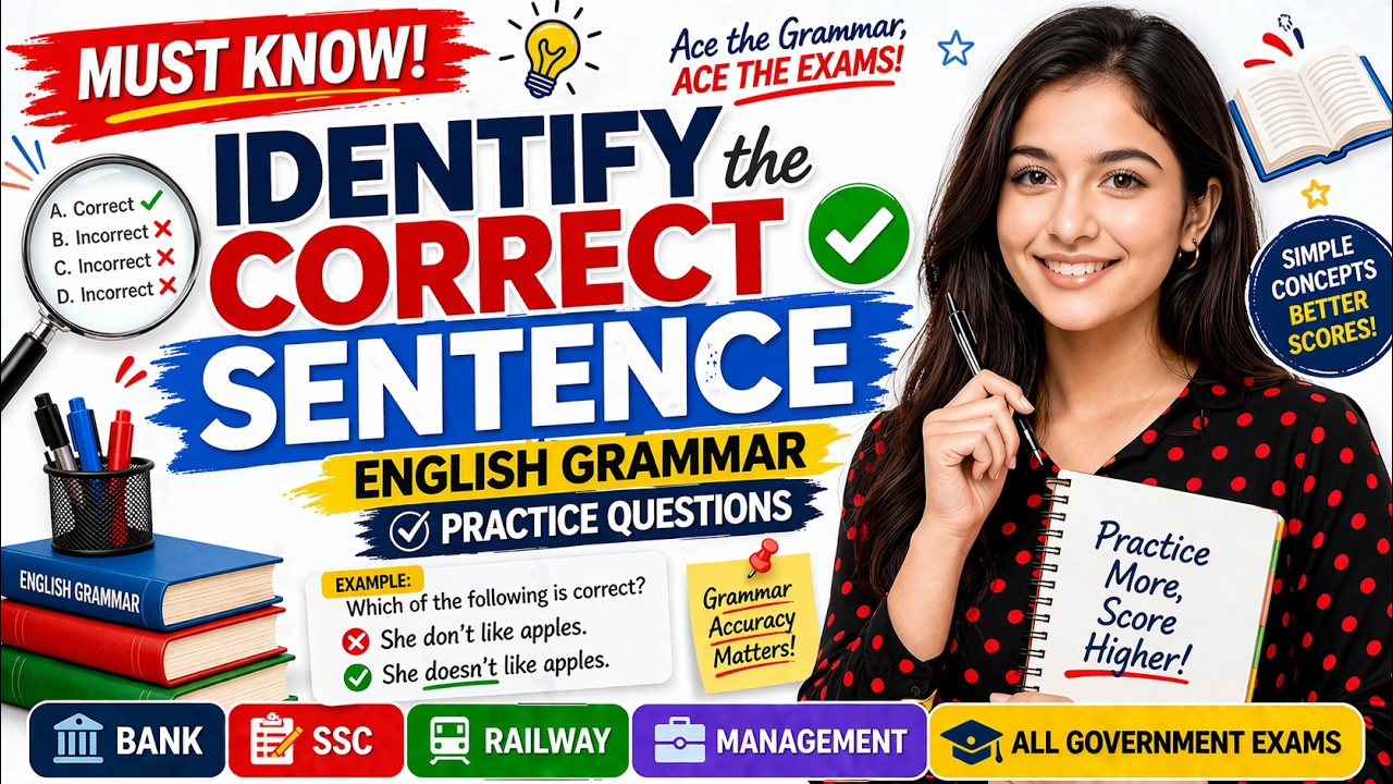 Identify the Correct Sentence | Grammar Practice - YouTube