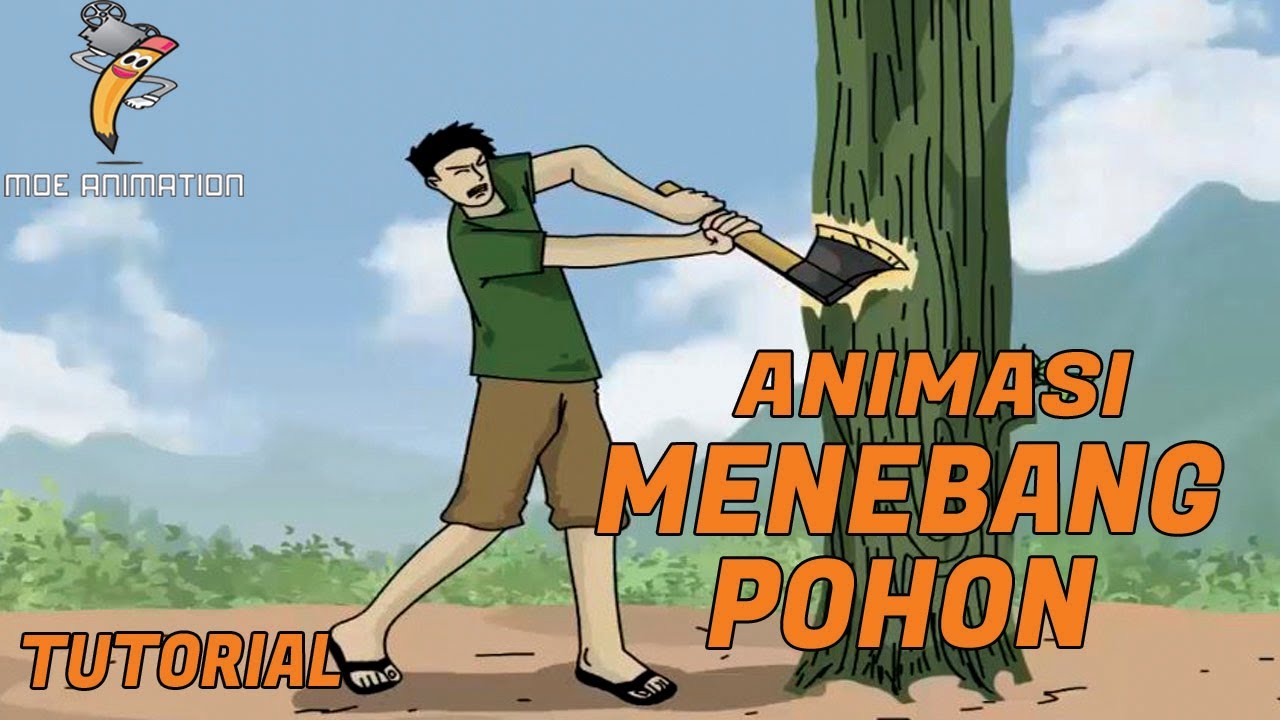 BELAJAR MEMBUAT ANIMASI GERAKAN MENEBANG POHON [TUTORIAL ADOBE FLASH ...