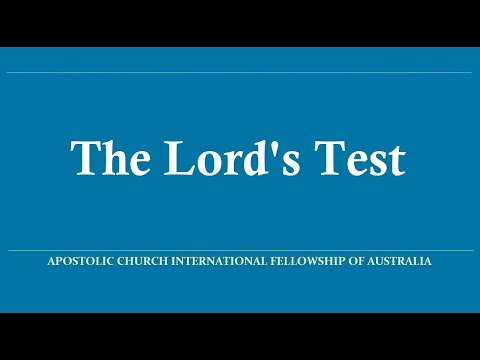 The Lord's Test, by Pastor Abraham - YouTube