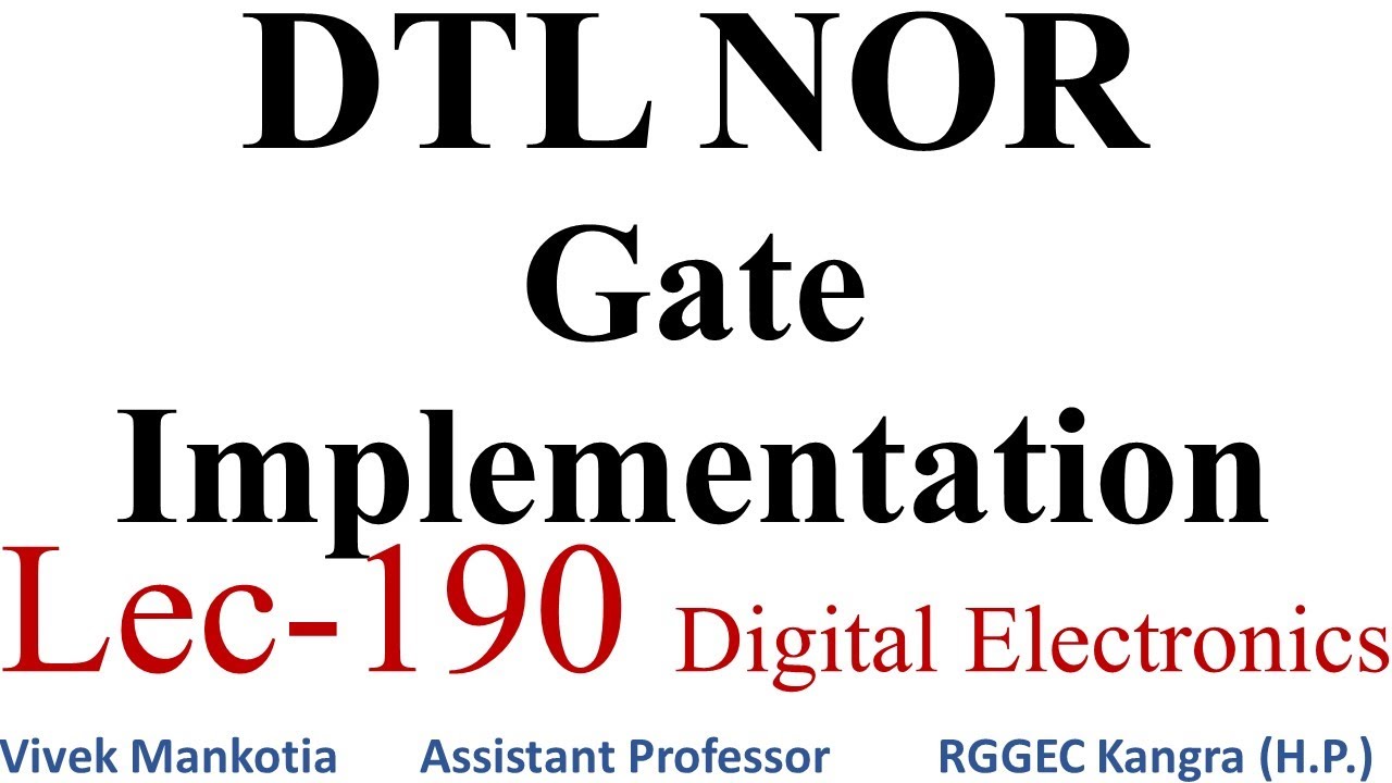 Nor Gate Implementation Through DTL - YouTube