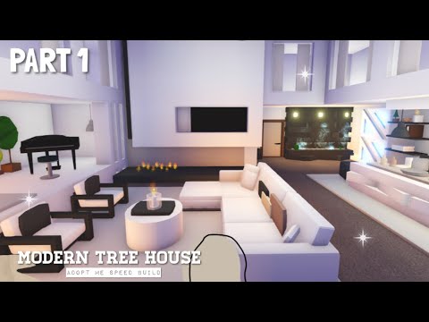 pt. 1: modern tree house 🐚 speed build + house tour | roblox adopt me ...