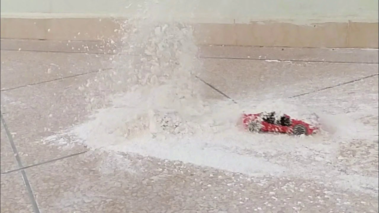 small car run over dust slowly/speed and slo - YouTube