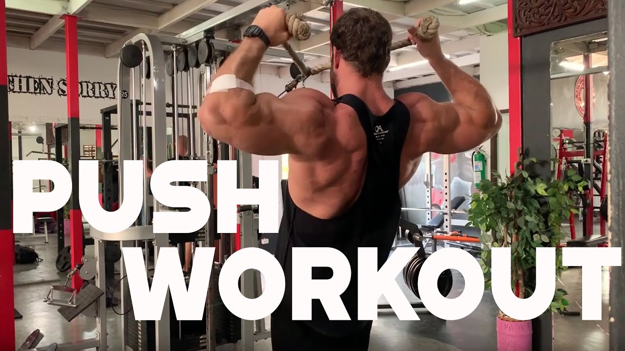 Intense Push Workout 9 Weeks Out From Bodybuilding Show - YouTube