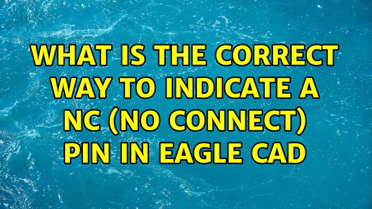 What is the correct way to indicate a NC (no connect) pin in Eagle CAD ...