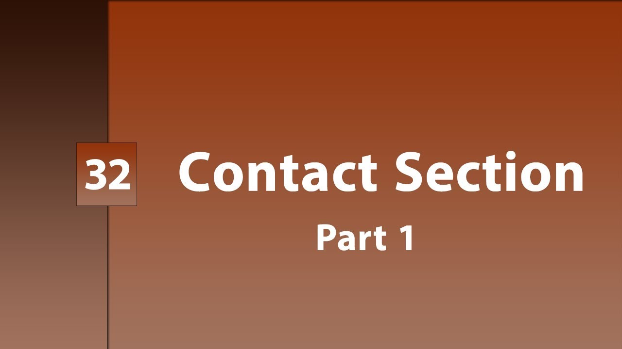 32 - ( Design Template ) Contact Section | Part 1 - YouTube