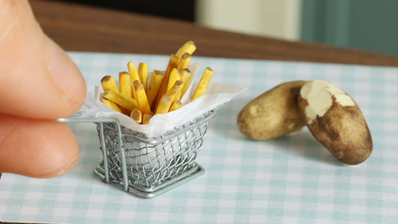 [DIY] French Fries | 1:10 Scale Miniature | Polymer Clay - YouTube