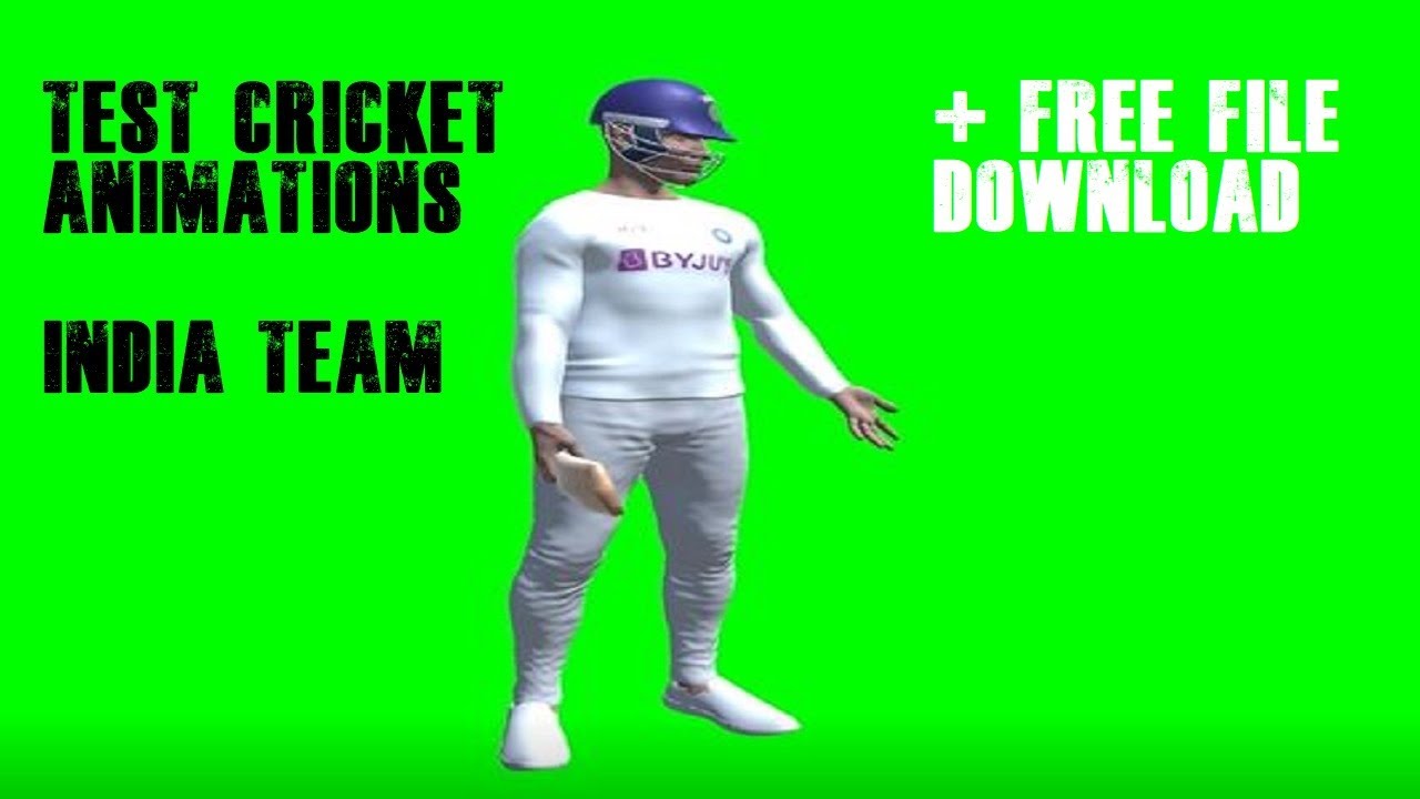 India Test Cricket Batsman Animations Green Screen + file download ...
