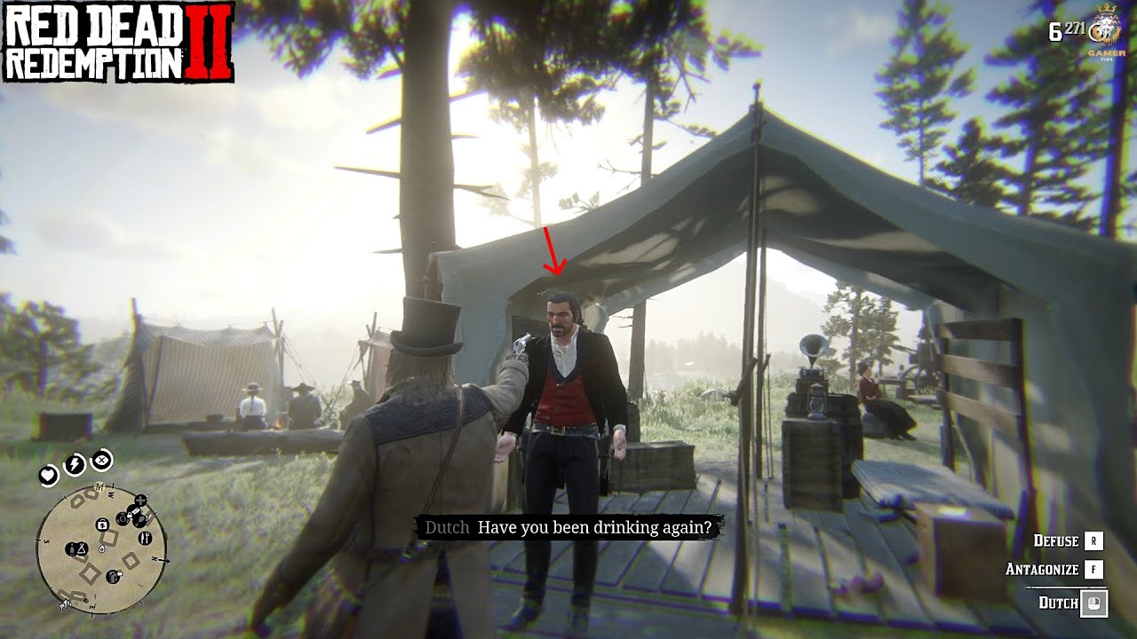 RDR2 - Drunk Arthur Morgan Points Guns At Everyone in The Camp - YouTube