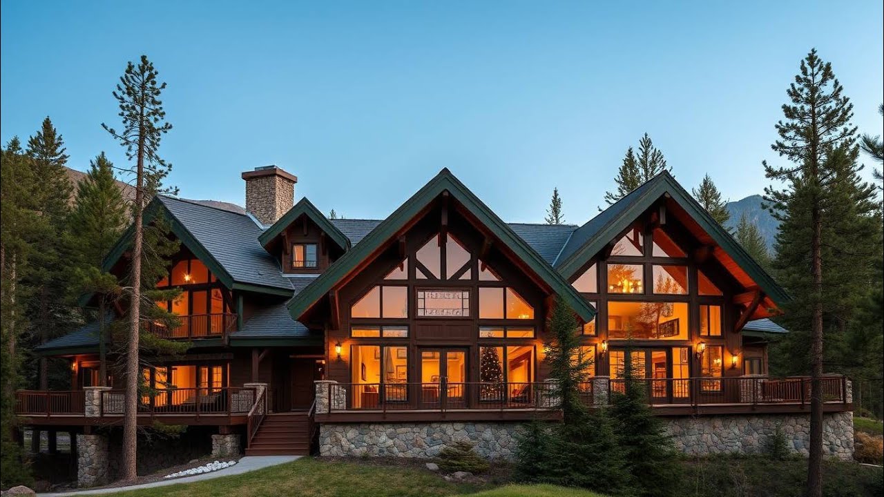 🏔️ Mountain Lodge Barndominium Design 🪵 | Cozy Rustic Luxury Ideas ...