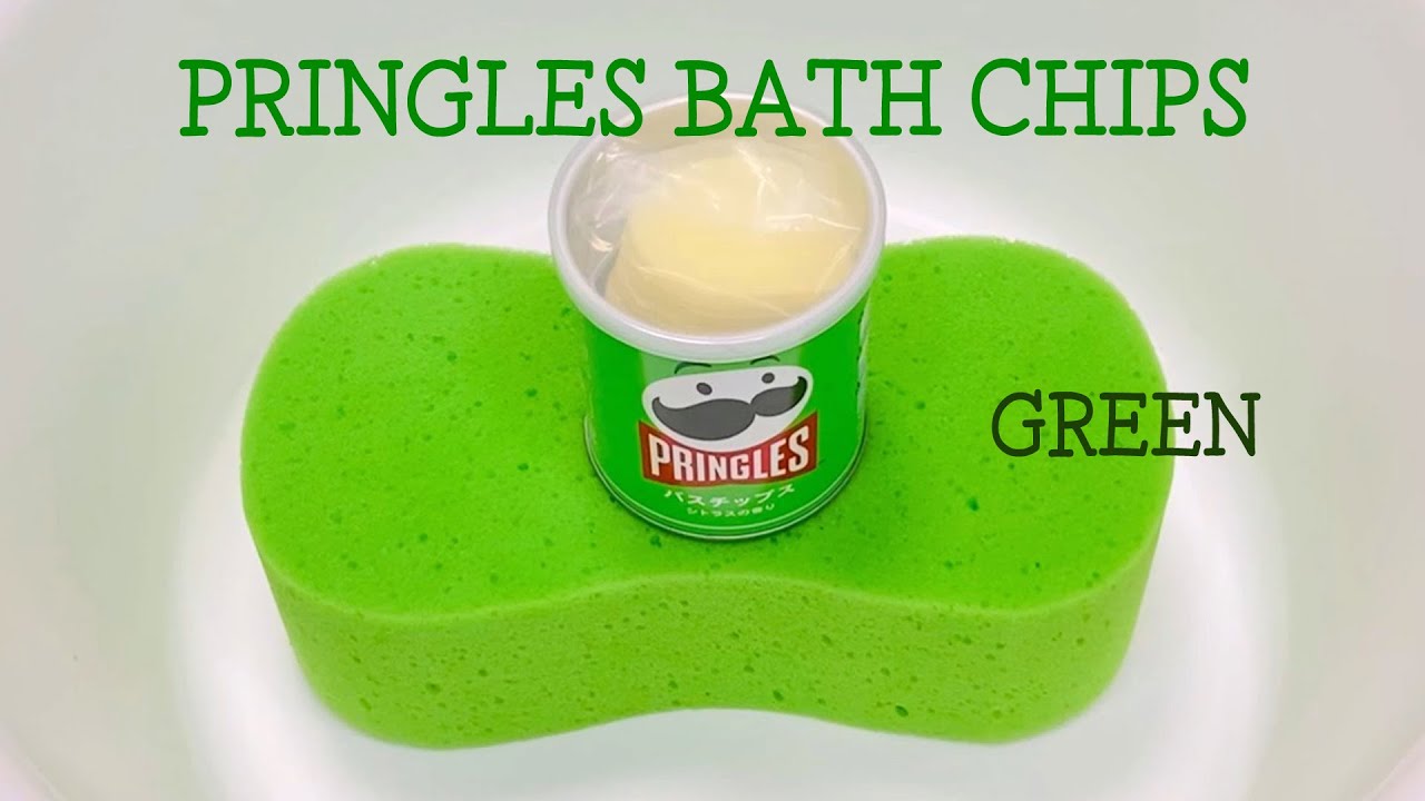 ASMR Sponge 403.PRINGLES Bath Chips ♦Green♦ - YouTube