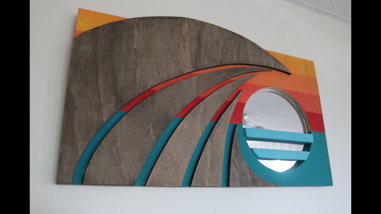 Unique Wave Mirror Wooden Wall Art - YouTube