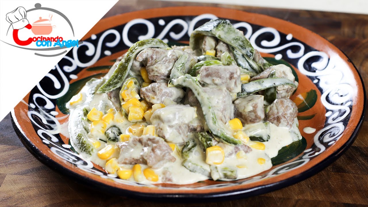 Rajas con Carne Guisado Delicioso - YouTube