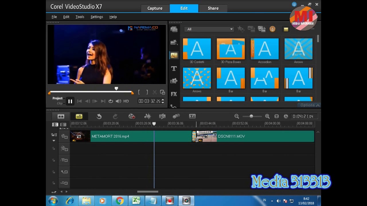 Tutorial membuat efek Transisi di Corel VideoStudio X7 - YouTube