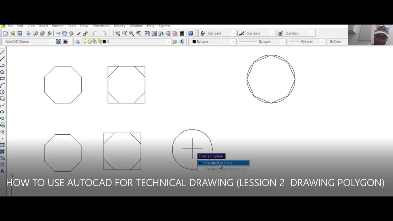 HOW TO USE AUTOCAD FOR TECHNICAL DRAWING LESSION 2 DRAWING POLYGON ...