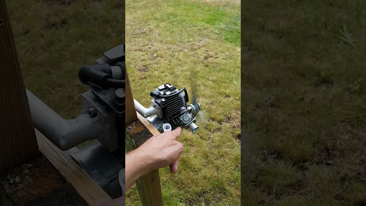 Quadra 35 rc gas engine with points ignition - YouTube