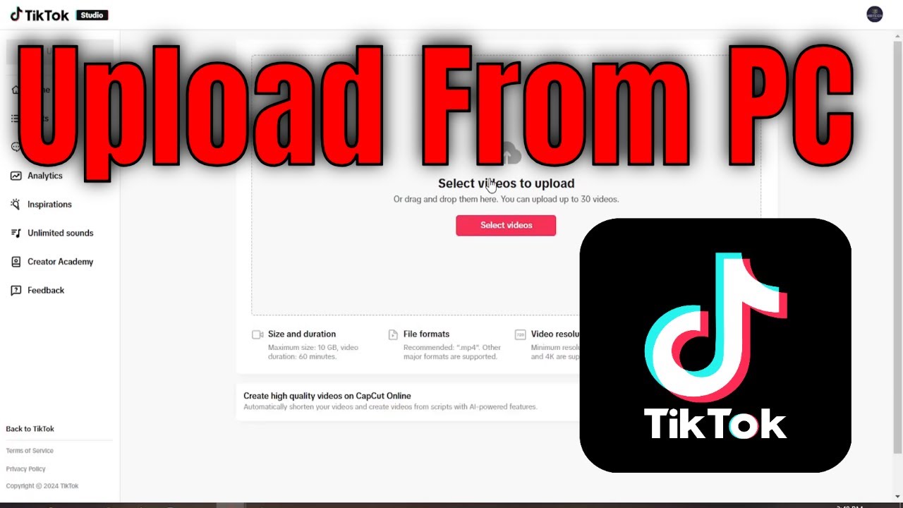 How to Upload TikTok Videos From A Computer [Tutorial] - YouTube
