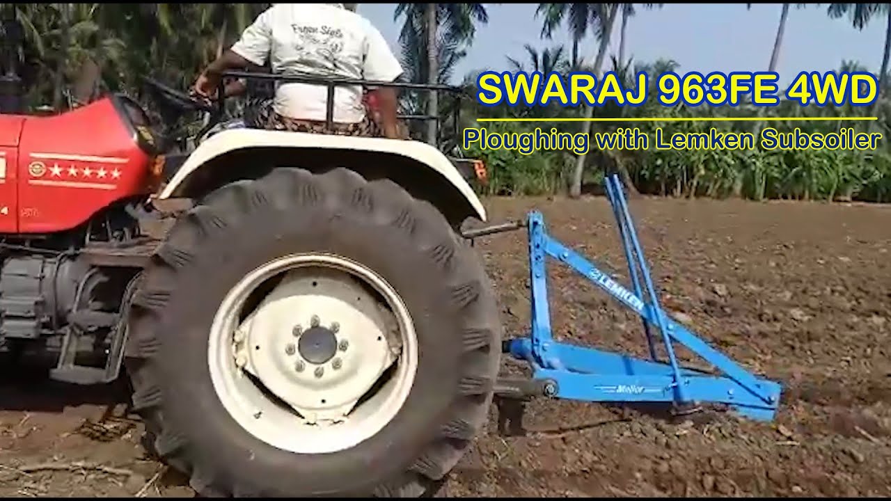 Swaraj 963FE 4WD | Ploughing with Subsoiler | Lemken Melior Subsoiler ...