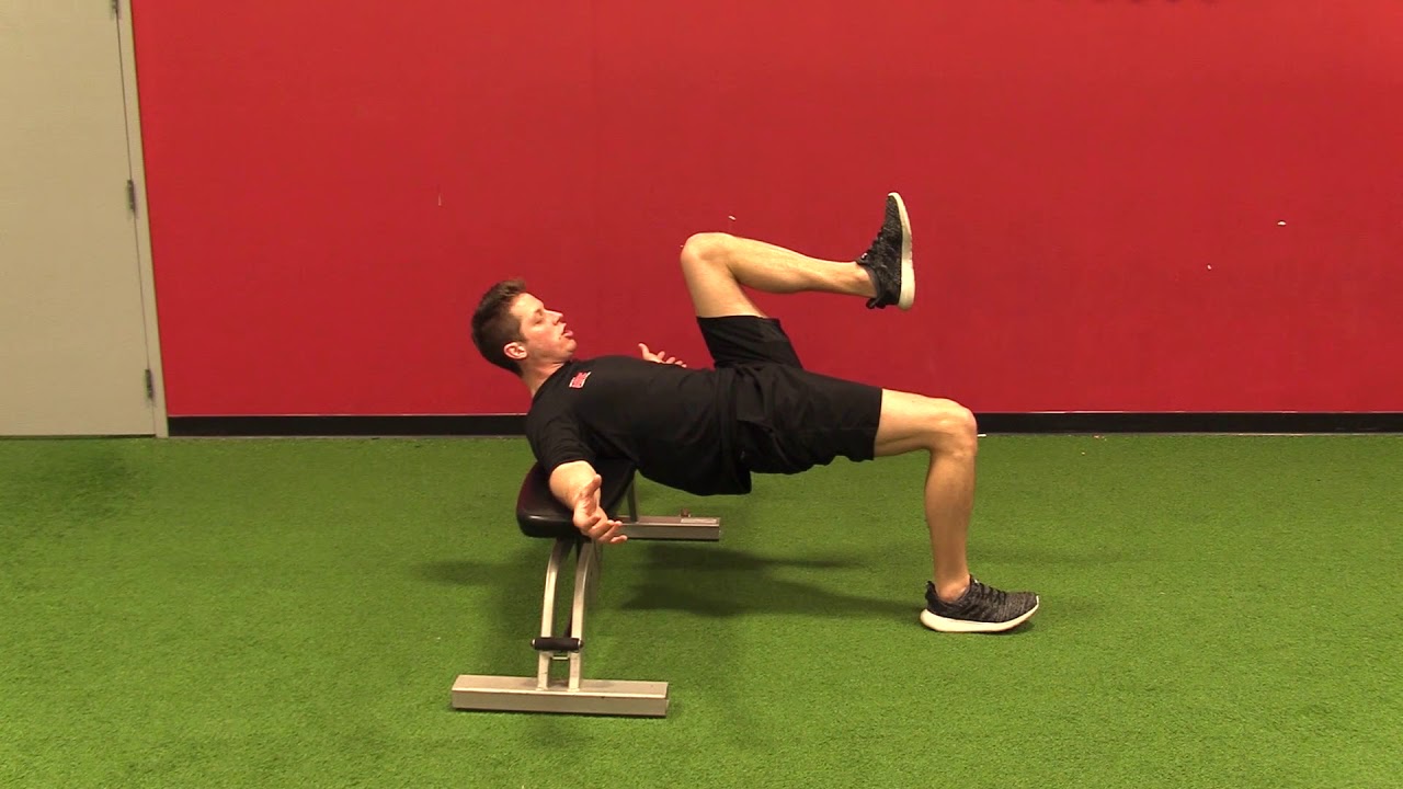 Isometric 1 Leg Bench Hip Lift - YouTube