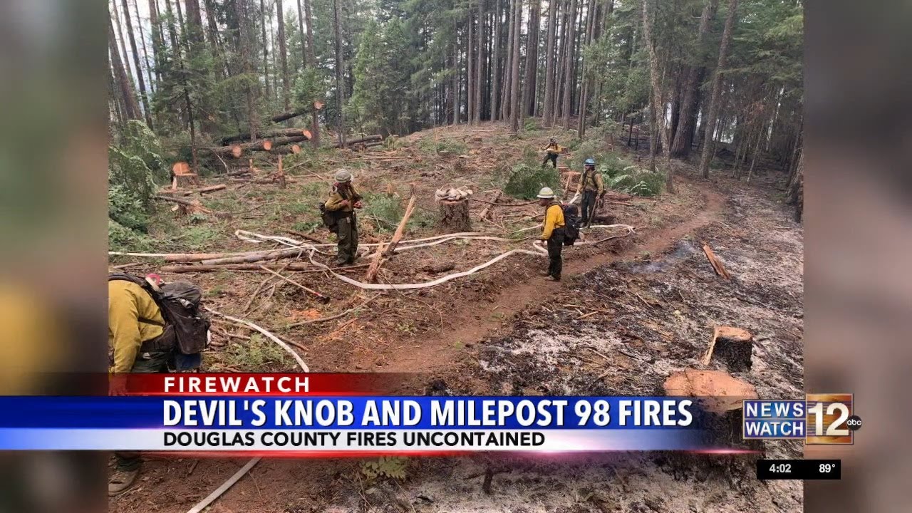 Devil's Knob, Milepost 98 fires still burning in Douglas County - YouTube