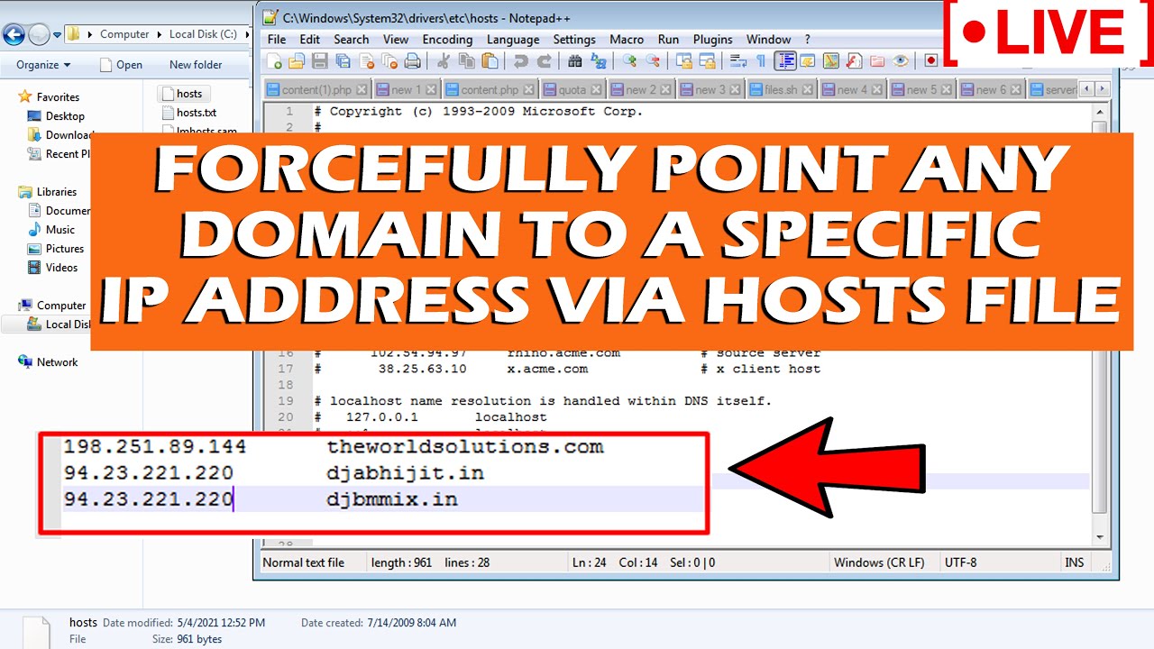 LIVE How To Forcefully Point Any Domain To A Specific IP Address YouTube live-how-to-forcefully-point-any-domain-to-a-specific-ip-address-youtube