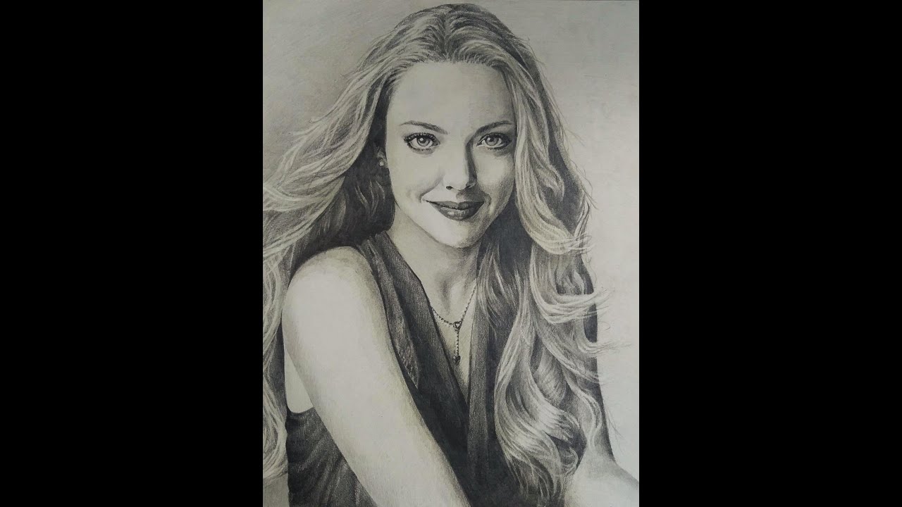 Pencil Drawing - Amanda Seyfried - YouTube