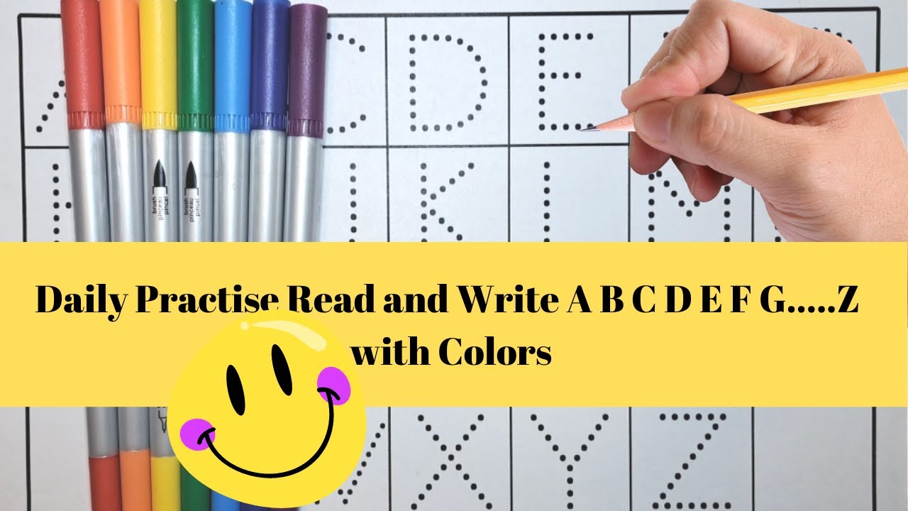 Preschool Learn Read & write Alphabets with colors ABCD A for Apple, B for Bee, C for Cat, D for ...