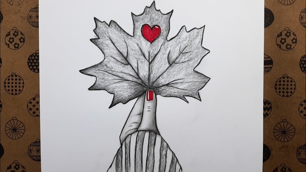 Yaprak Tutan El Resmi Çizimi, Kolay Karakalem Çizim Fikirleri - YouTube