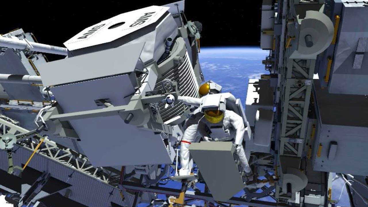 Animation of the First Expedition 61 AMS Spacewalk - YouTube