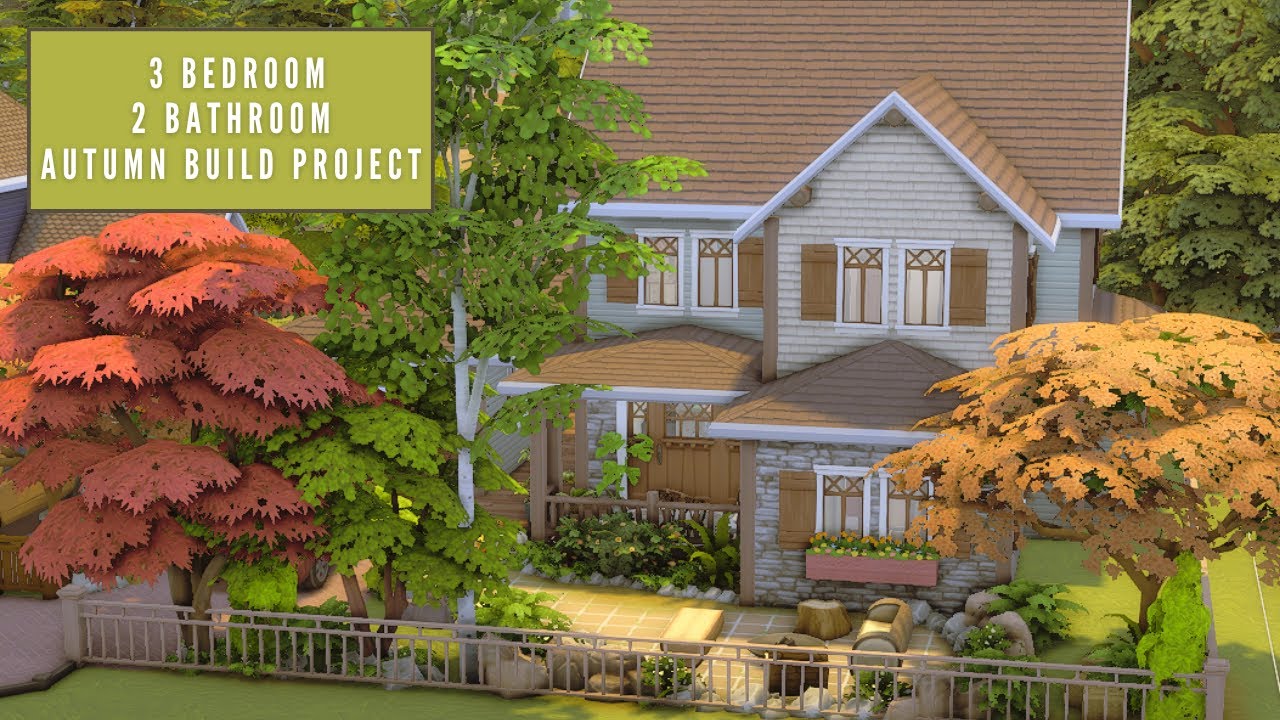 autumn lane, part two | autumn build project | the sims 4 speed build ...