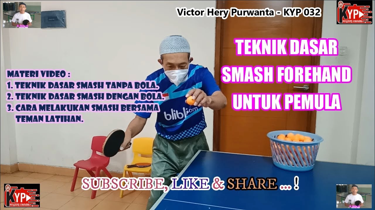 TEKNIK DASAR SMASH FOREHAND UNTUK PEMULA TENIS MEJA - YouTube