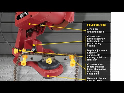 How to use the harbor freight chainsaw sharpener. - YouTube