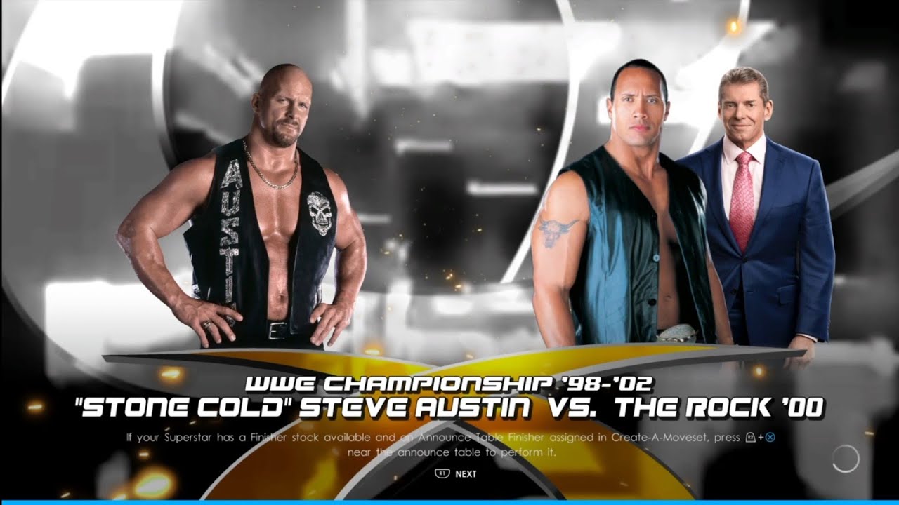 Steve Austin vs The Rock WrestleMania 15. WWE 2K22 - YouTube