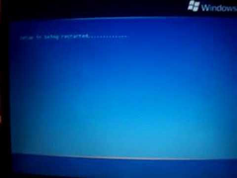 Windows XP - Setup Is Being Restarted... - YouTube