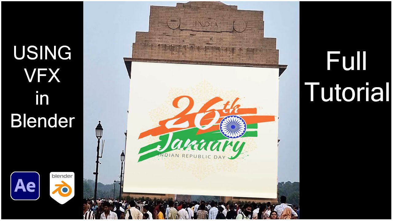 Republic day banner CGI ads using VFX in blender #vfx #vfxshorts #cgi # ...