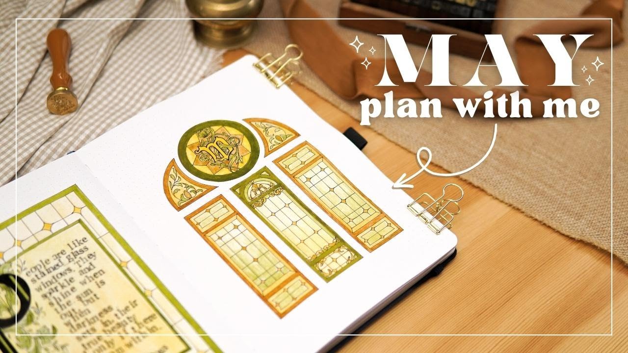 May BuJo Plan With Me | Stained Glass Theme - YouTube