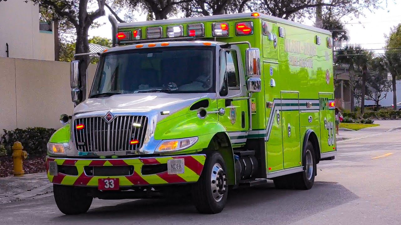 Miami Dade Fire Rescue- Rescue 33 Transporting - YouTube