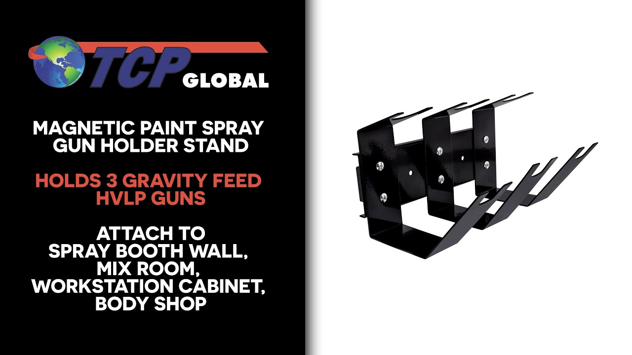 TCP Global - Magnetic Paint Spray 3 Gun Holder Stand - YouTube