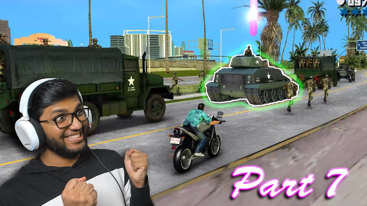 STEALING ARMY TANK IN GTA VICE CITY RTX KHATARNAK GRAPHICS PART 7 ...