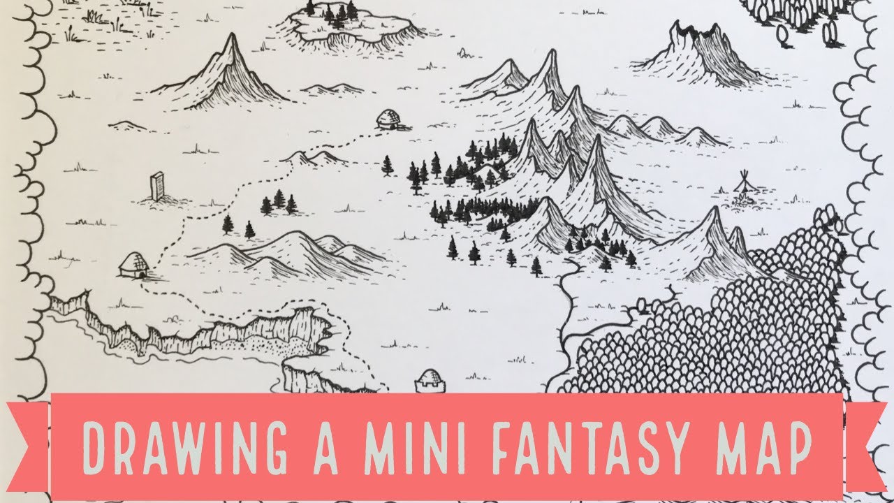 Drawing a mini fantasy map - YouTube