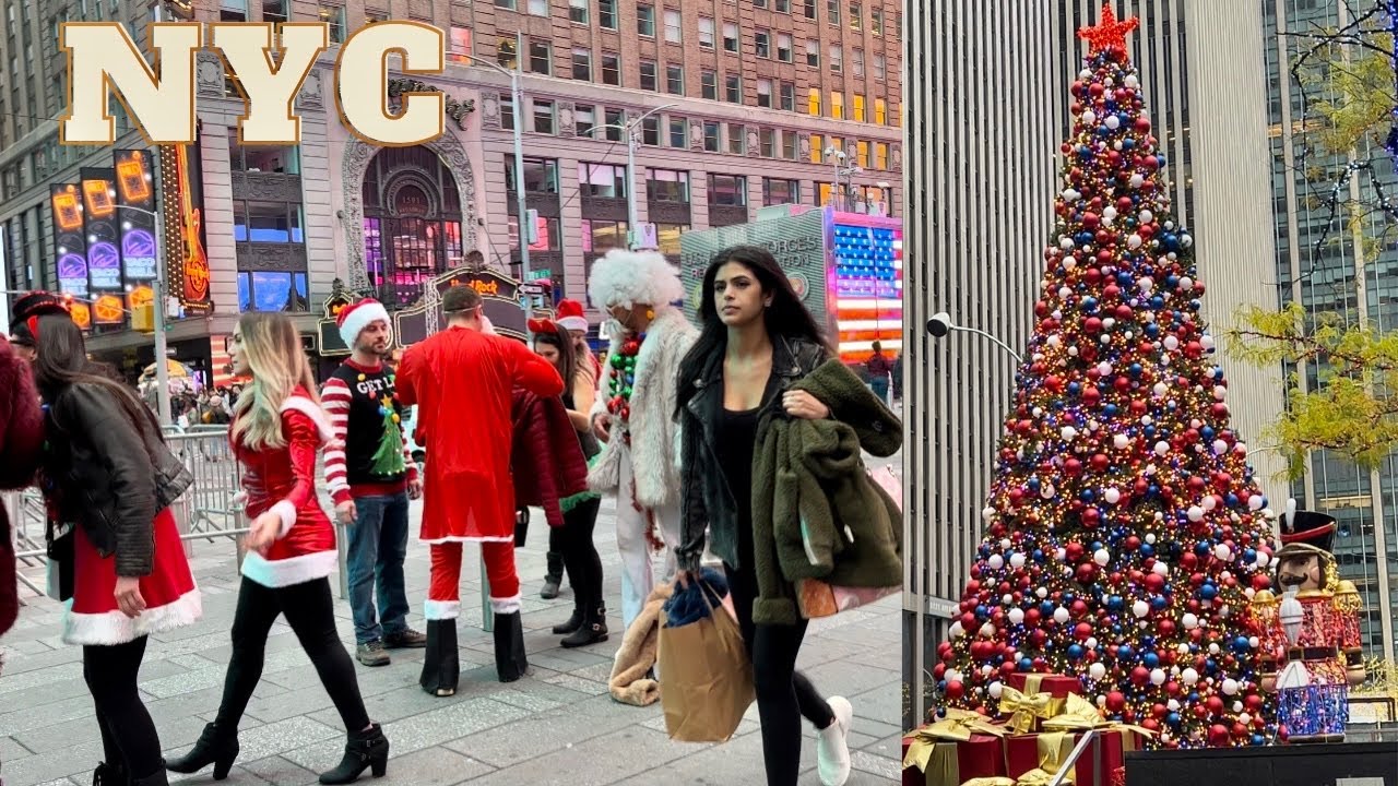 [4K]NYC Walk Times Square,Fox Christmas tree🎄 Dec.11,2021 #timessquare ...