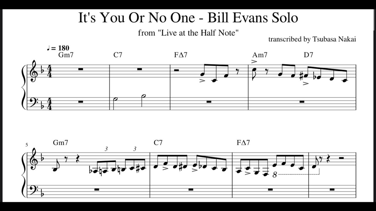it-s-you-or-no-one-bill-evans-solo-transcription-from-live-at-the
