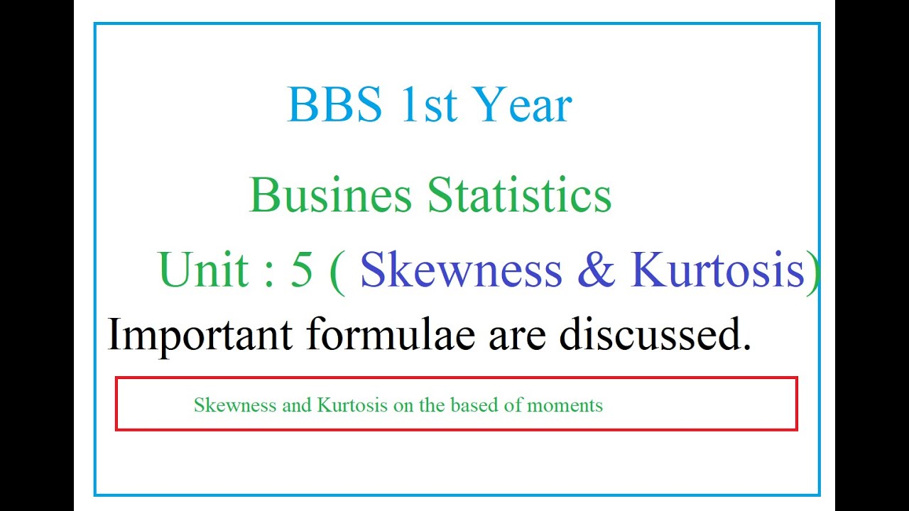 BBS 1st :Business Statistics : Unit:5 - YouTube