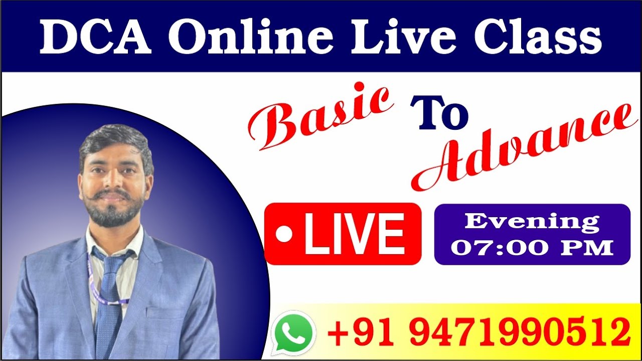 🔴 DCA LIVE CLASS #3 | Basic to Advance Level - YouTube