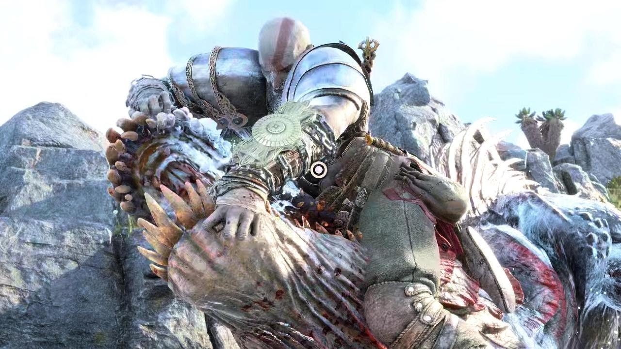 Executing jumbo croc lizard in God of War Ragnarök_ - YouTube