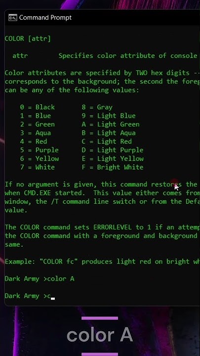 How to change command prompt color #shorts #tech - YouTube
