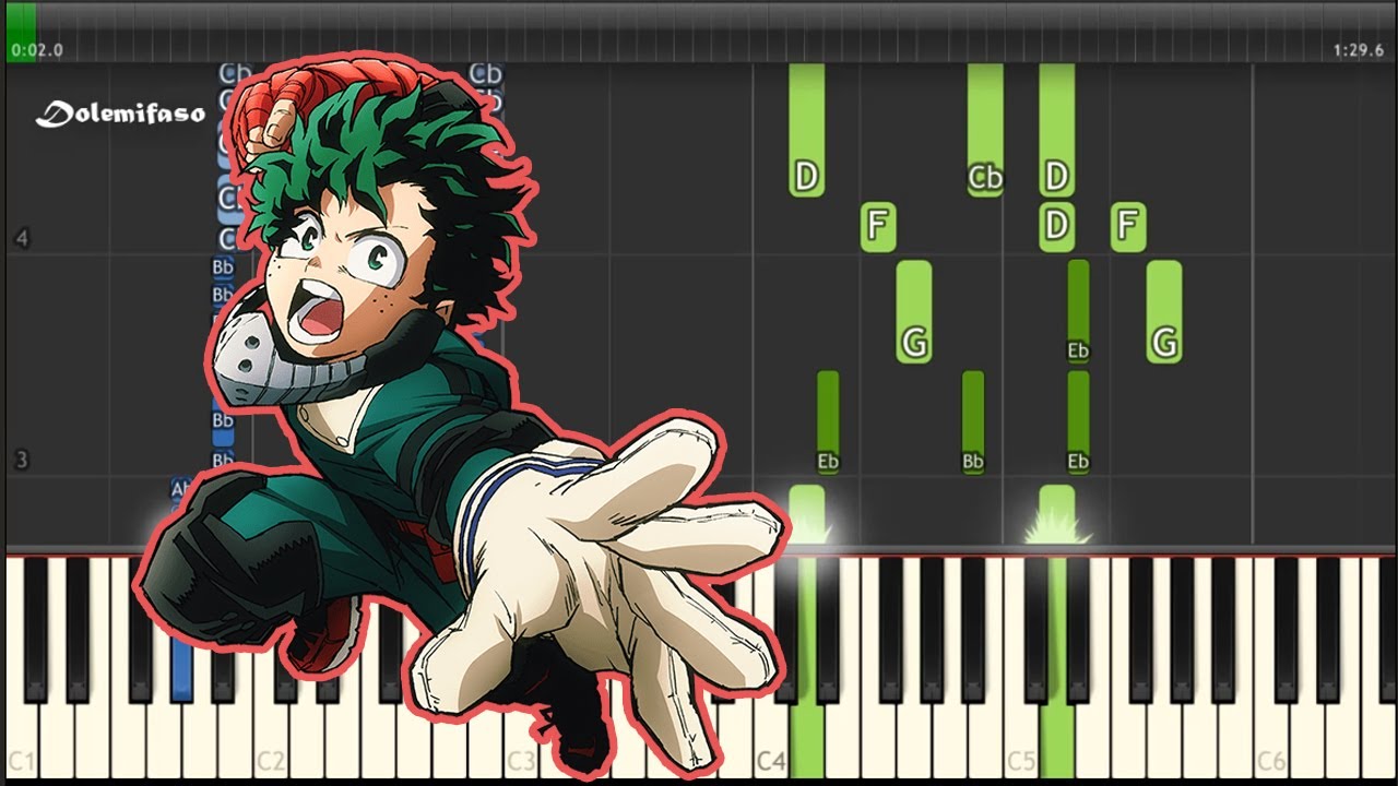 My Hero Academia Peace Sign Piano Tutorial - YouTube