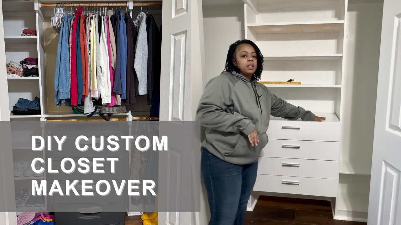 DIY CUSTOM CLOSET | Small Closet Makeover | Closet Transformation - YouTube