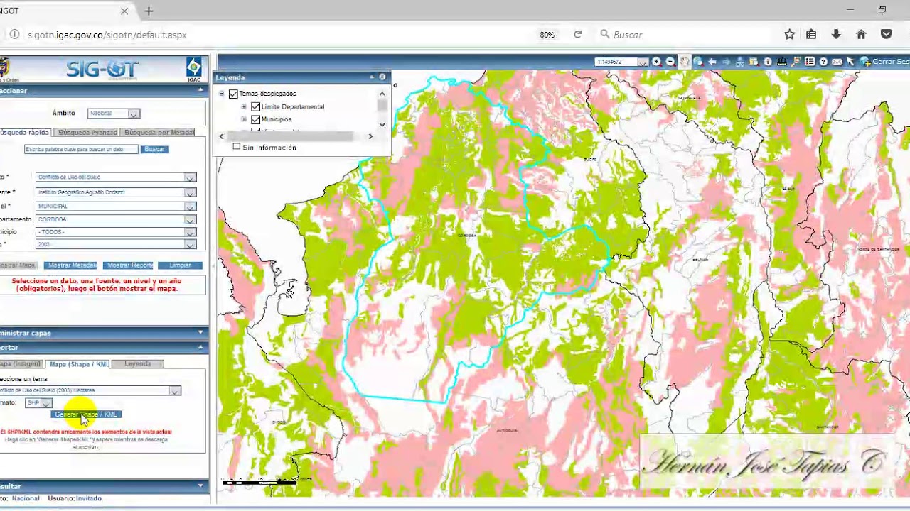 Como descargar un Shapefile del SIGOT - YouTube