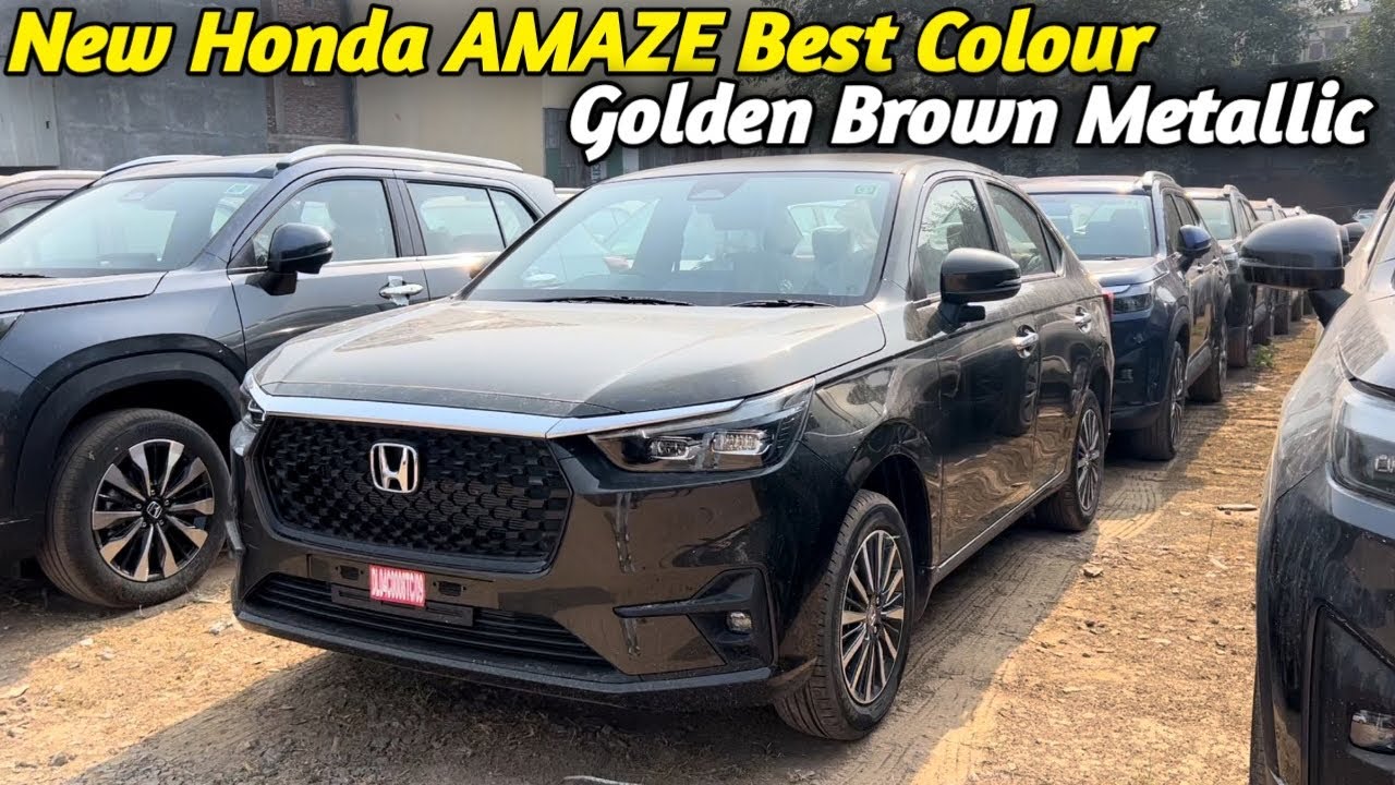 New Honda Amaze Facelift In New Golden Brown Metallic Colour (First ...