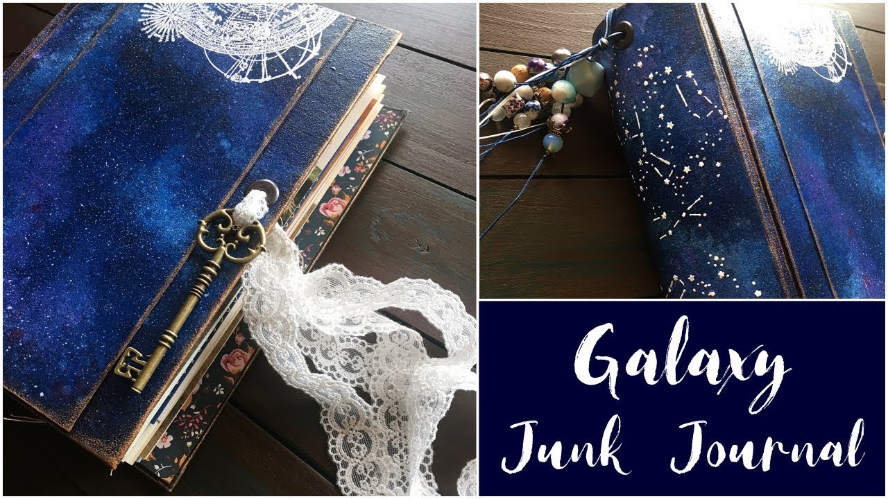 Hand-painted Galaxy Junk Journal | Custom-made Space Journal - YouTube